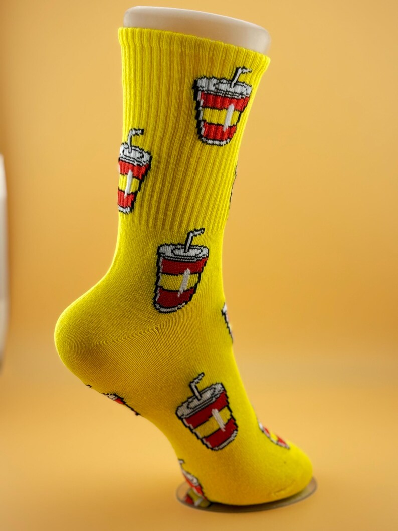 Pixel Soda Socks: Retro Arcade Yellow Socks, Gamer Gift - Etsy