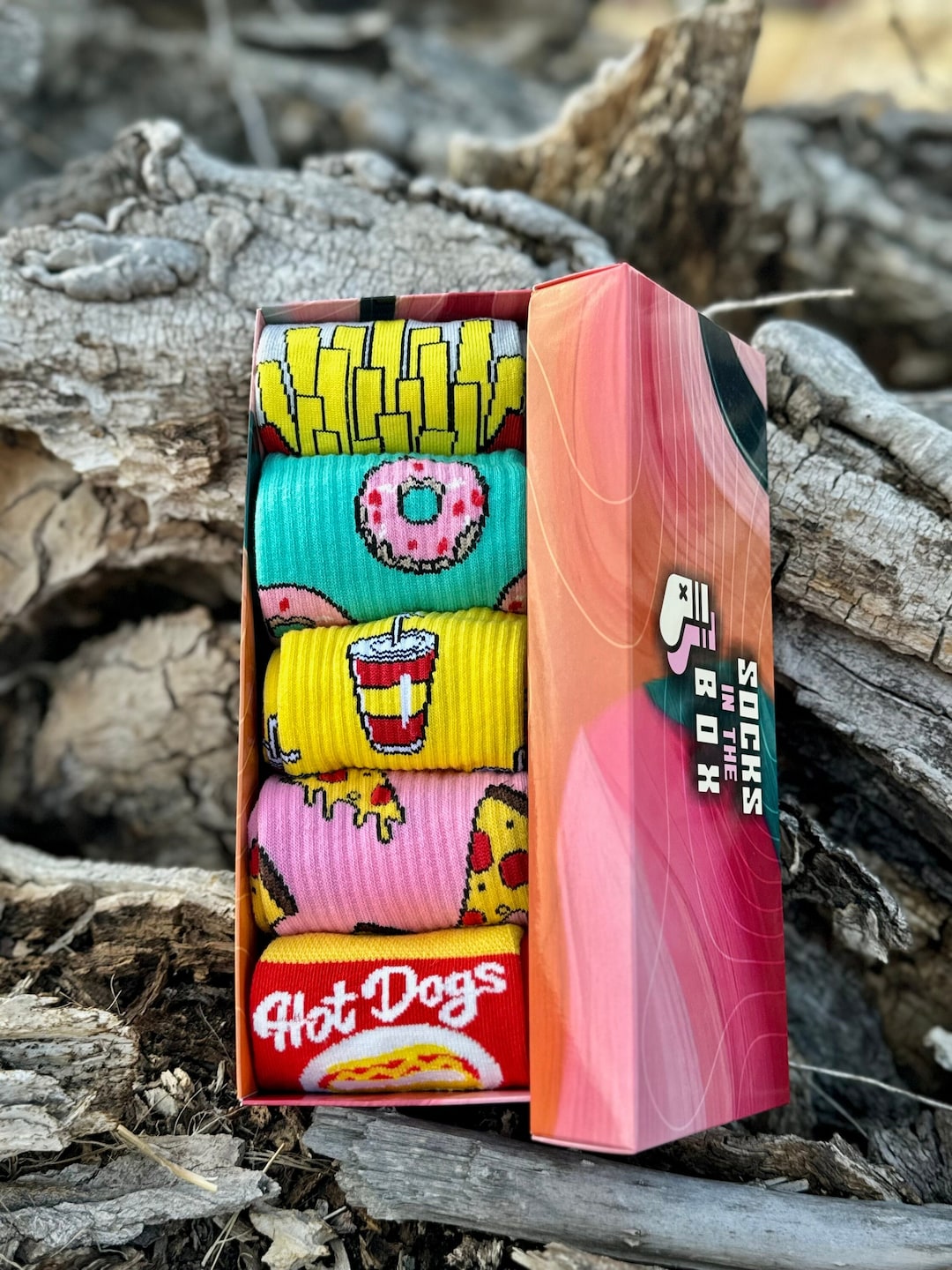 Fast Food Socs 5 Set Hot Dog Pizza Sock Colorful Funny Socks Fun and ...