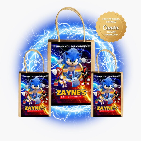 Sonic Party Favors - Etsy