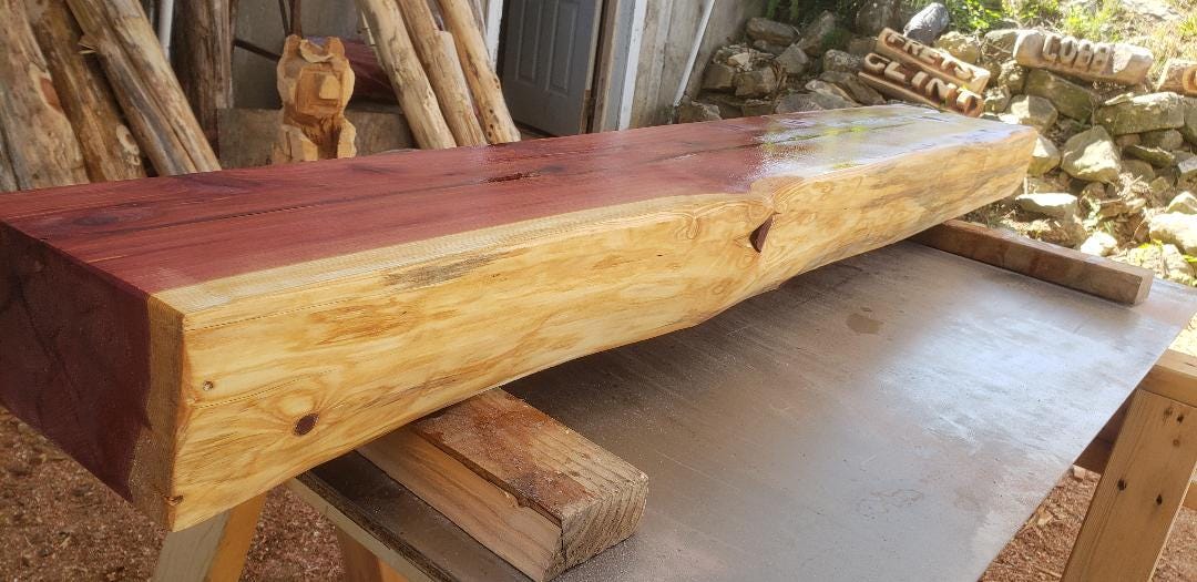 Live Edge Cedar Fireplace Mantels. 6 Foot, 8 Inch Deep, 5 Inch Thick ...