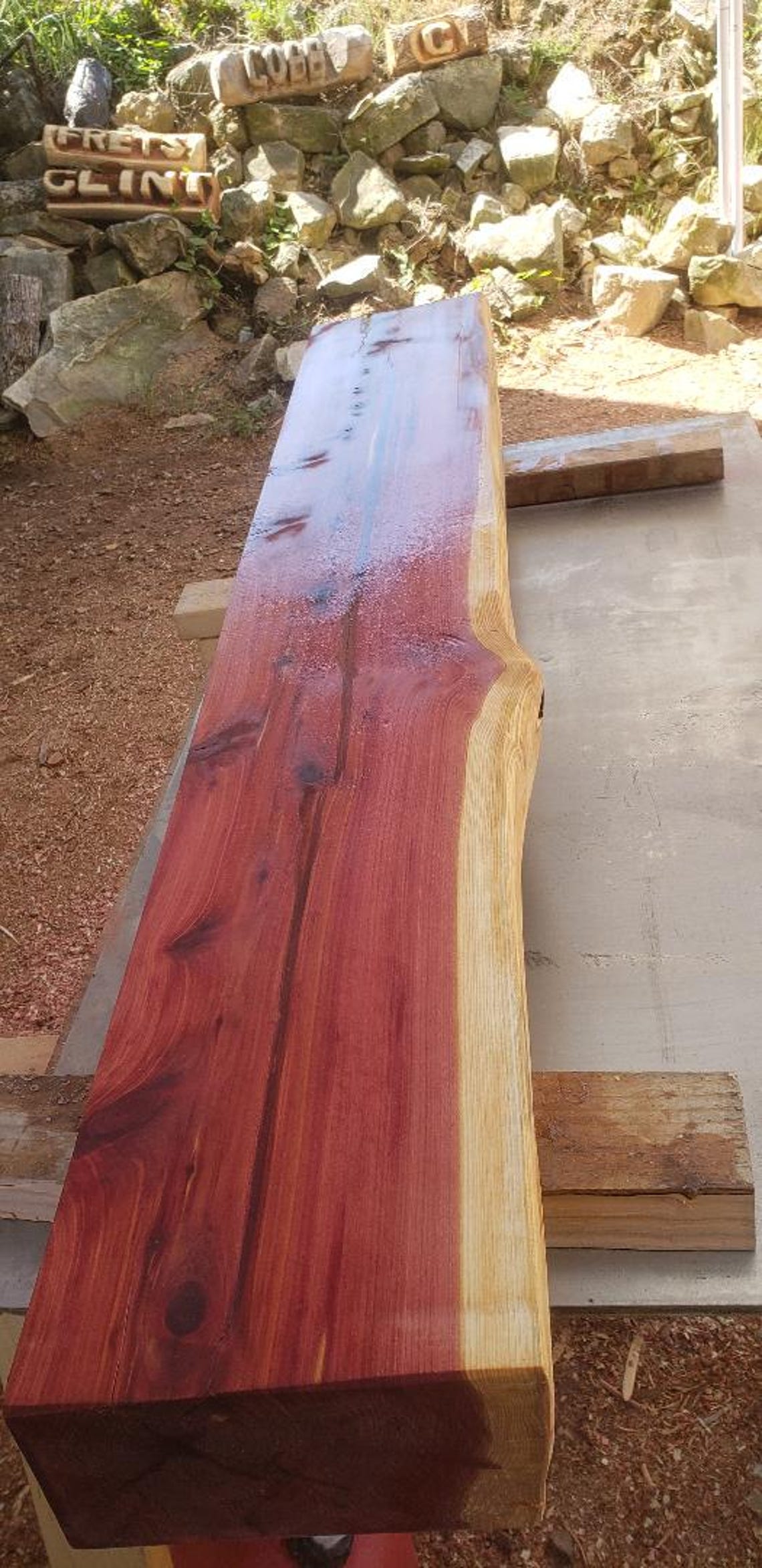 Live Edge Cedar Fireplace Mantels. 6 Foot, 8 Inch Deep, 5 Inch Thick ...