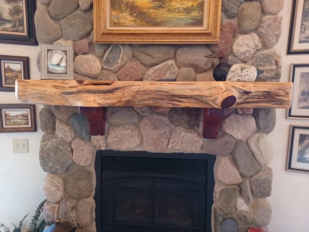 Cedar Fireplace Mantels. 6 Foot, 8 Inch Deep, 5 Inch Thick Floating ...