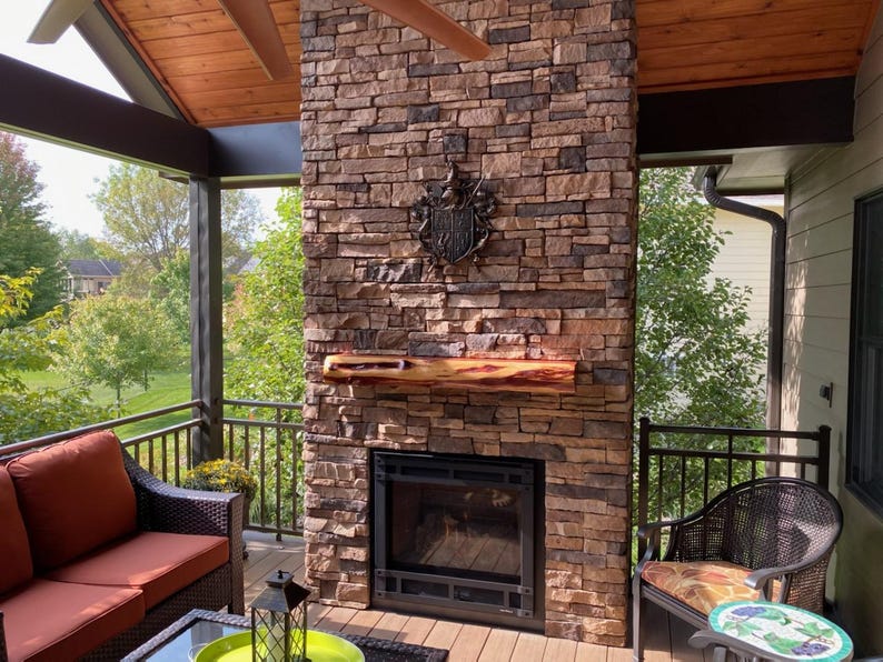 Live Edge Cedar Fireplace Mantels. 8 Inch Deep, 5 Inch Thick Floating ...