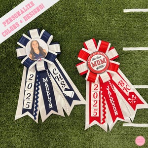 Senior Mom Brag Button, Personalized With Team Colors and Name, Custom ...