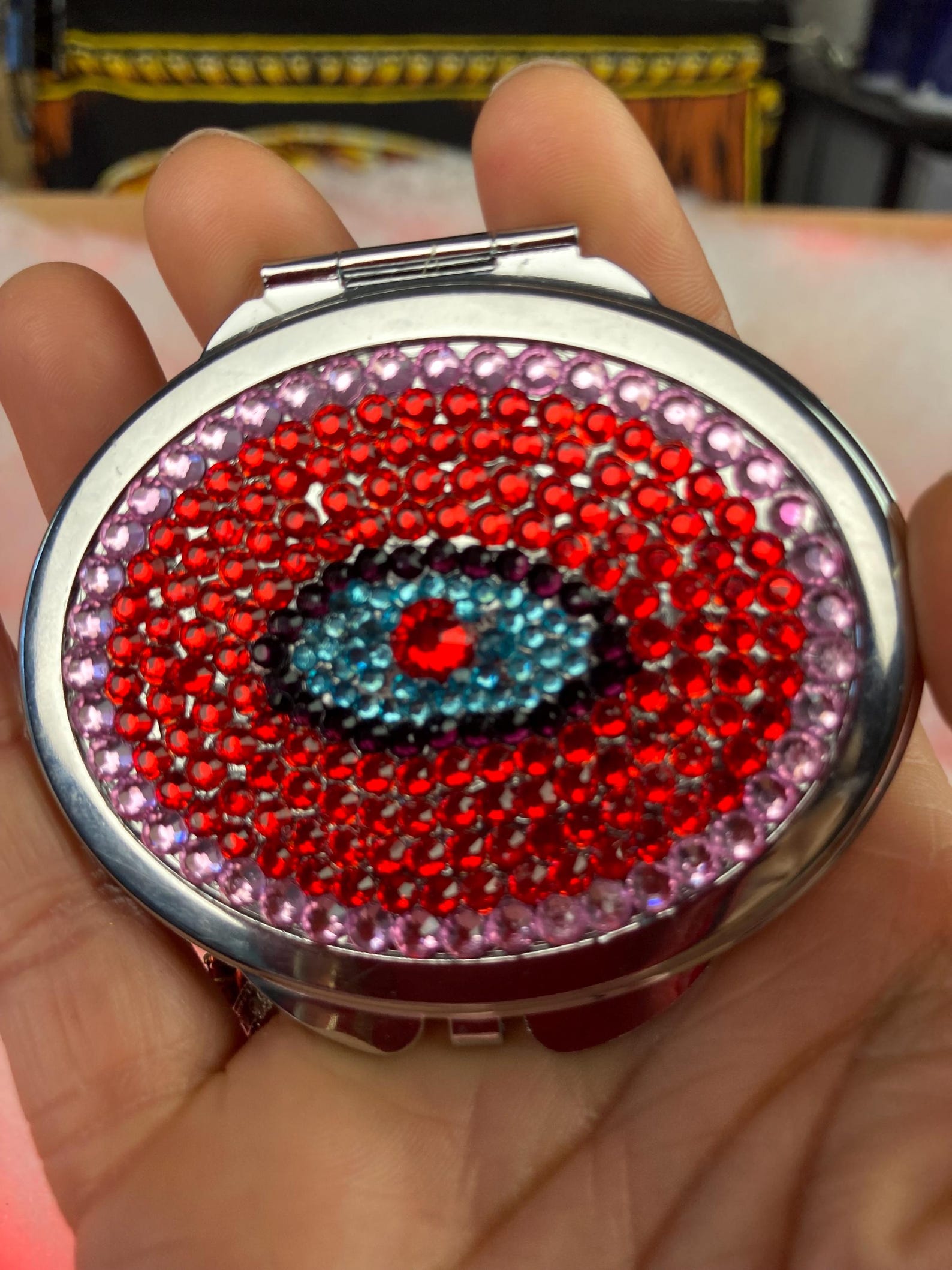 Glass Crystal Evil Eye, Compact Mirror - Etsy
