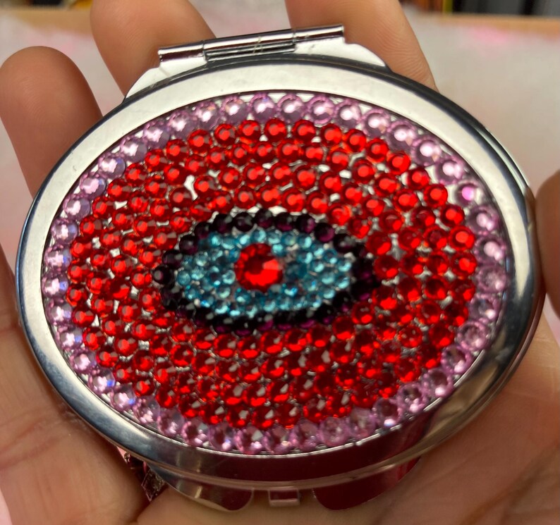 Glass Crystal Evil Eye, Compact Mirror - Etsy