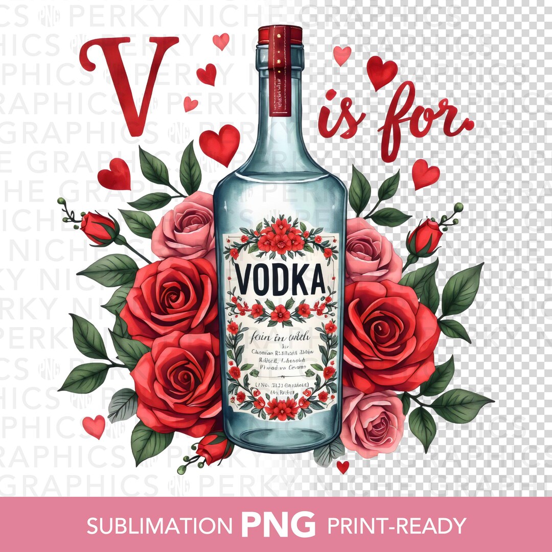 V is for Vodka Anti Valentine Png, Trendy Valentine Png, Funny Drinking ...