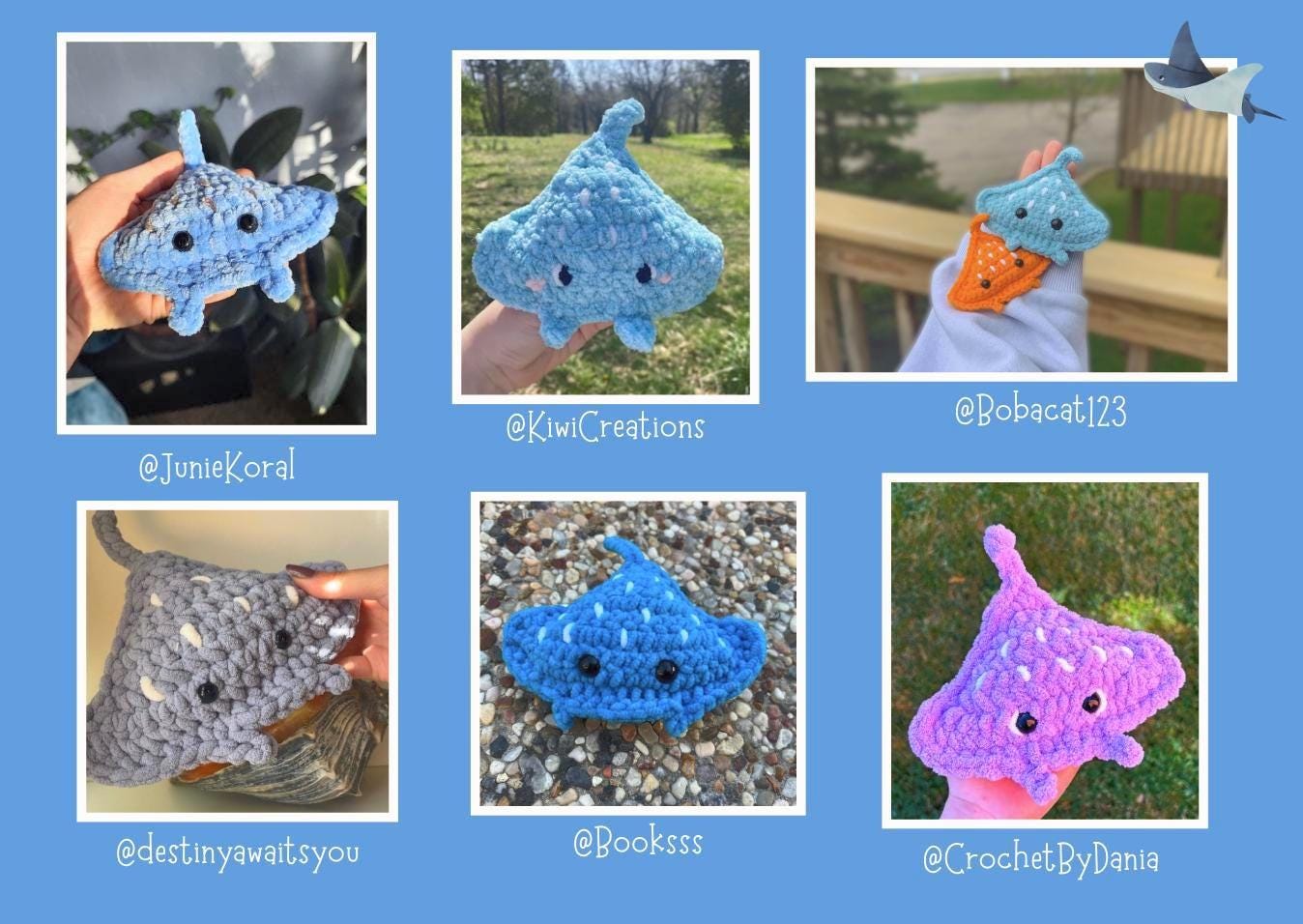 No-sew Manta Ray Crochet Pattern - Etsy
