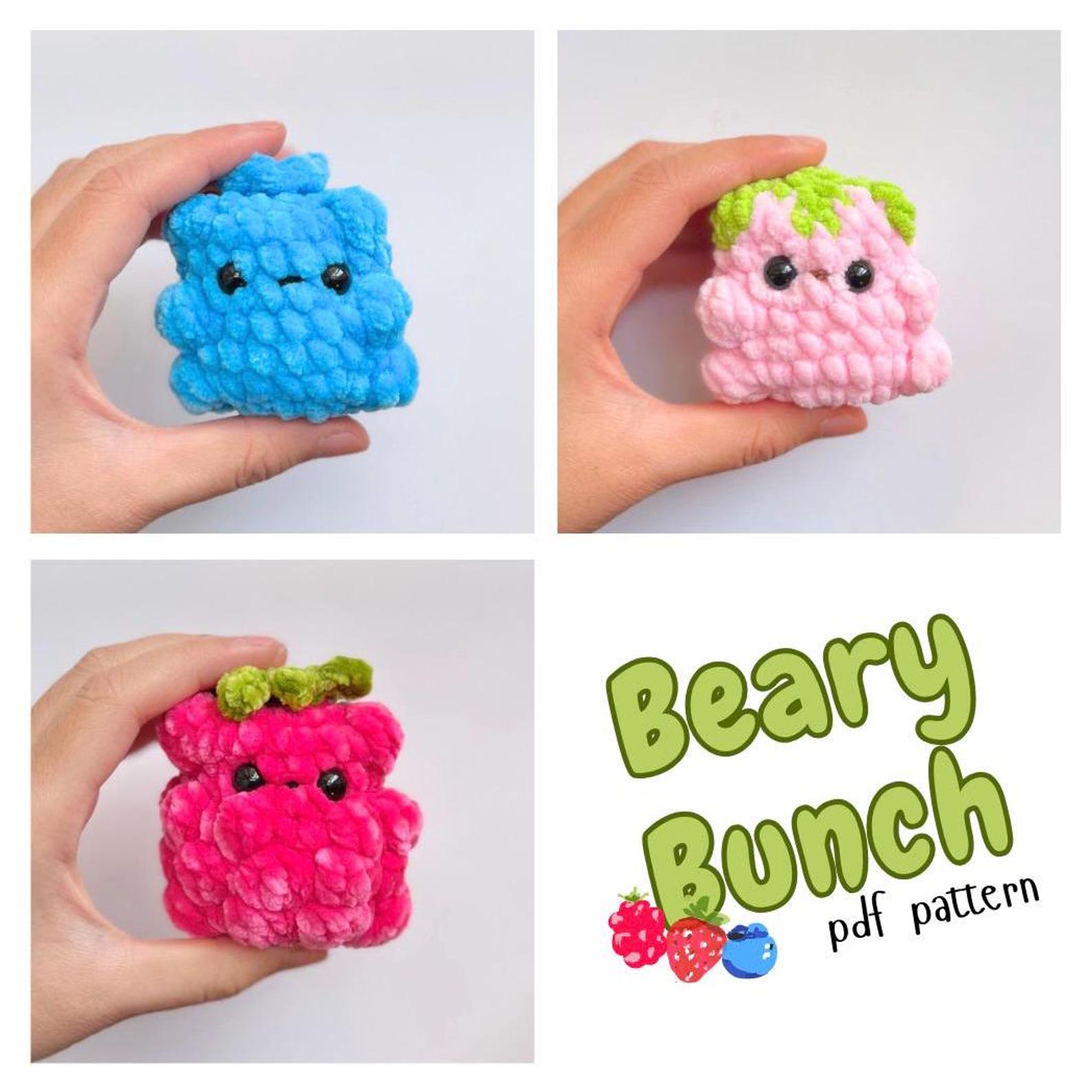 3-in-1 No-sew Beary Bunch Crochet Pattern - Etsy