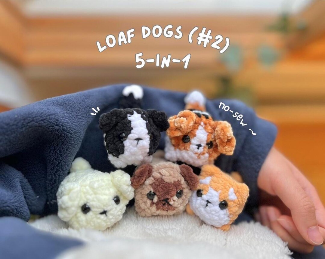 5-in-1 No-sew Mini Loaf Dogs | Crochet Pattern Bundle #2 - Etsy