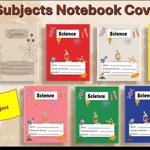 8 Subjects Notebook Covers| Digital Notebook Covers| Easy to Print ...