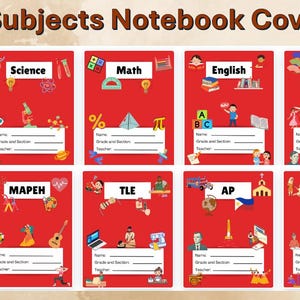 8 Subjects Notebook Covers| Digital Notebook Covers| Easy to Print ...