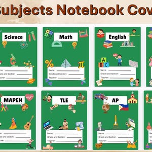 8 Subjects Notebook Covers| Digital Notebook Covers| Easy to Print ...