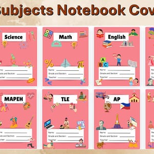 8 Subjects Notebook Covers| Digital Notebook Covers| Easy to Print ...