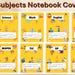 8 Subjects Notebook Covers| Digital Notebook Covers| Easy to Print ...