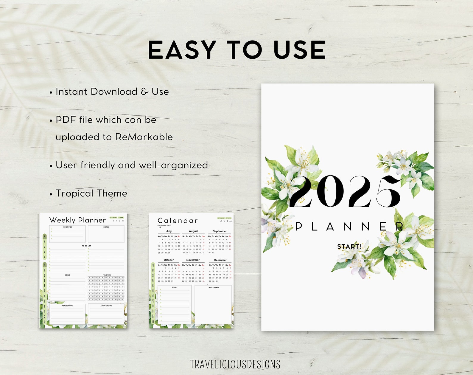 Remarkable 2 Planner 2025 | Remarkable Templates | Weekly Planner ...