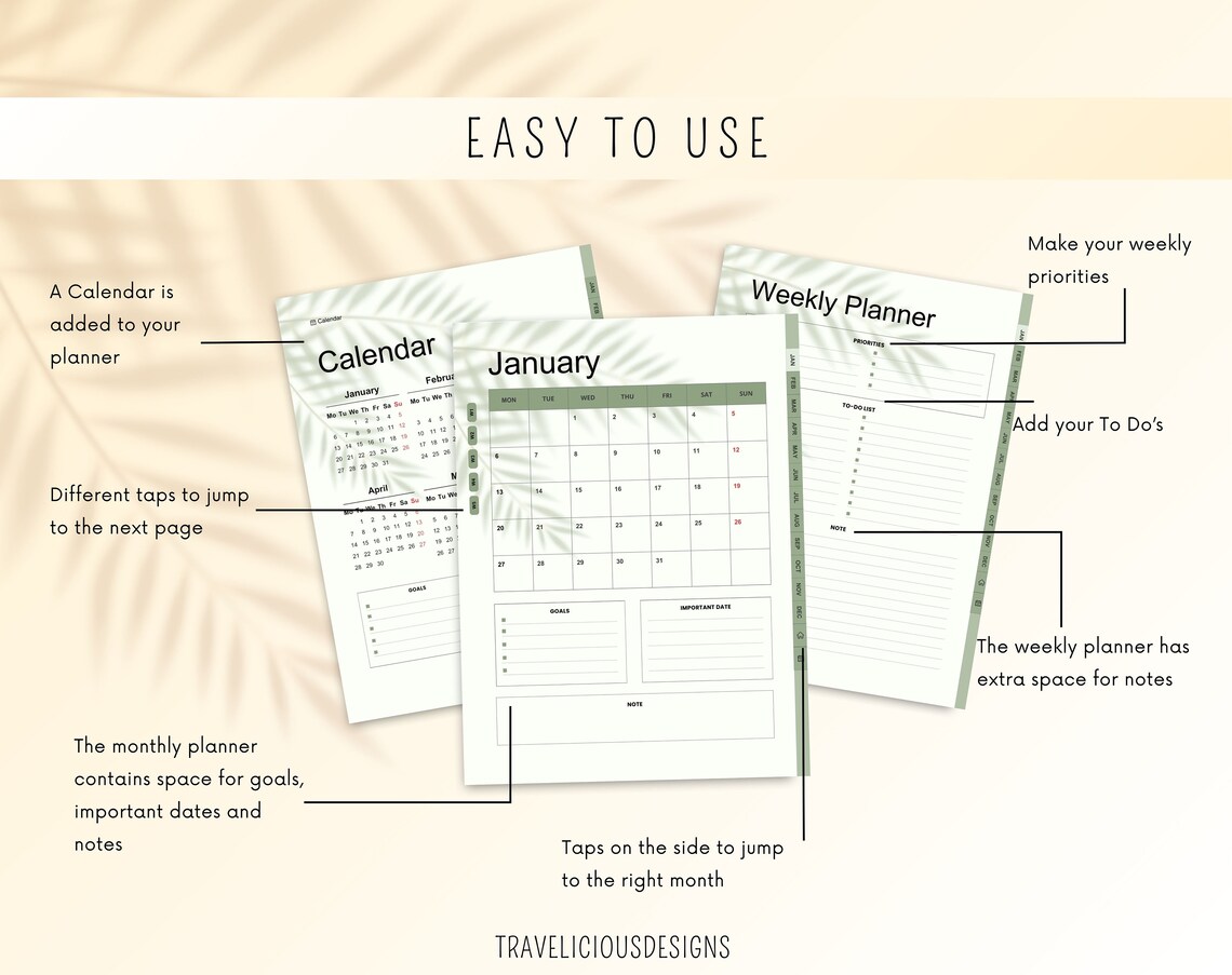 Remarkable 2 Planner 2025 | Remarkable Templates | Digital Calendar for ...