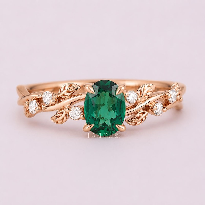 Leaf Silver Gemstone Ring - Etsy