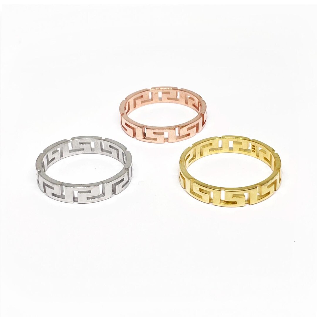 Greek Key Infinity Ring, Meander Ring Sterling Silver Open Work Ancient ...