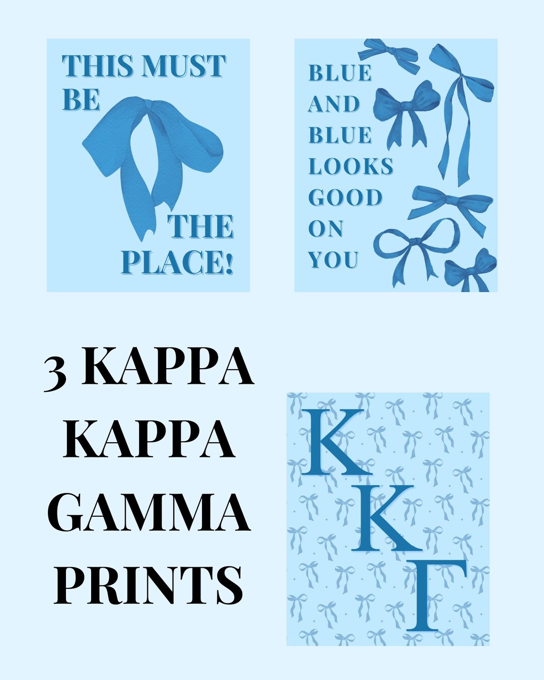 Kappa Kappa Gamma Digital Prints: Bow Theme - Etsy