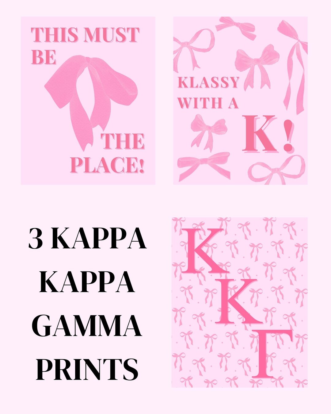 Kappa Kappa Gamma Digital Prints Pink Bundle - Etsy
