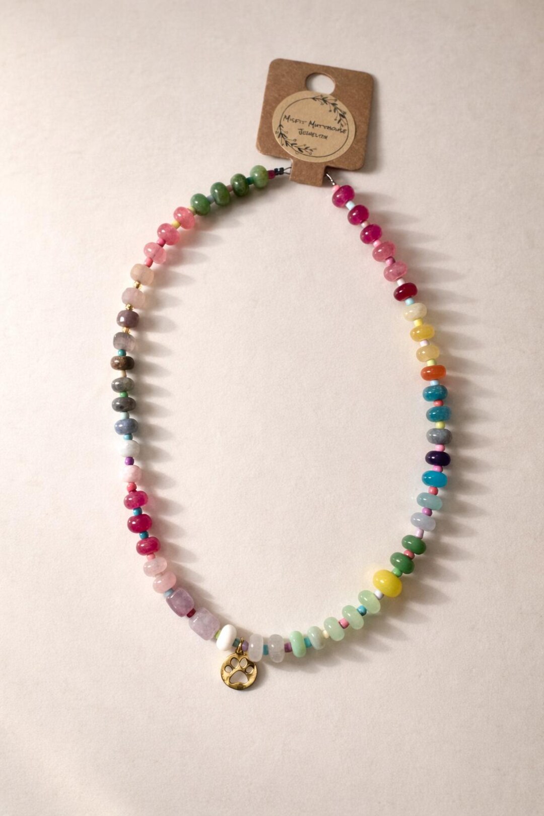 Chippy Rainbow Paw Necklace - Etsy