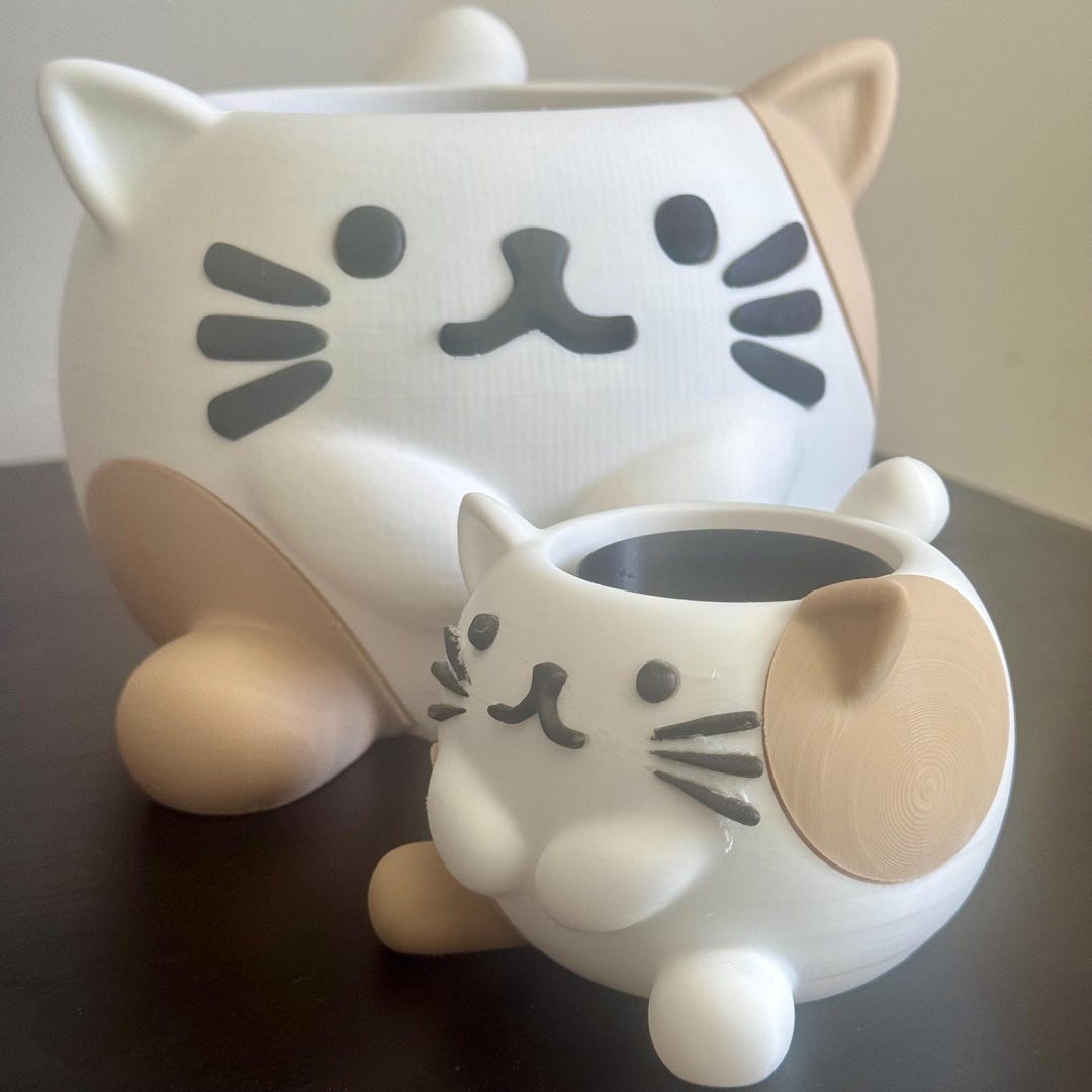 Cute Cat Planter - Removable Pot, 2-4 Inch Options, Perfect for Small ...