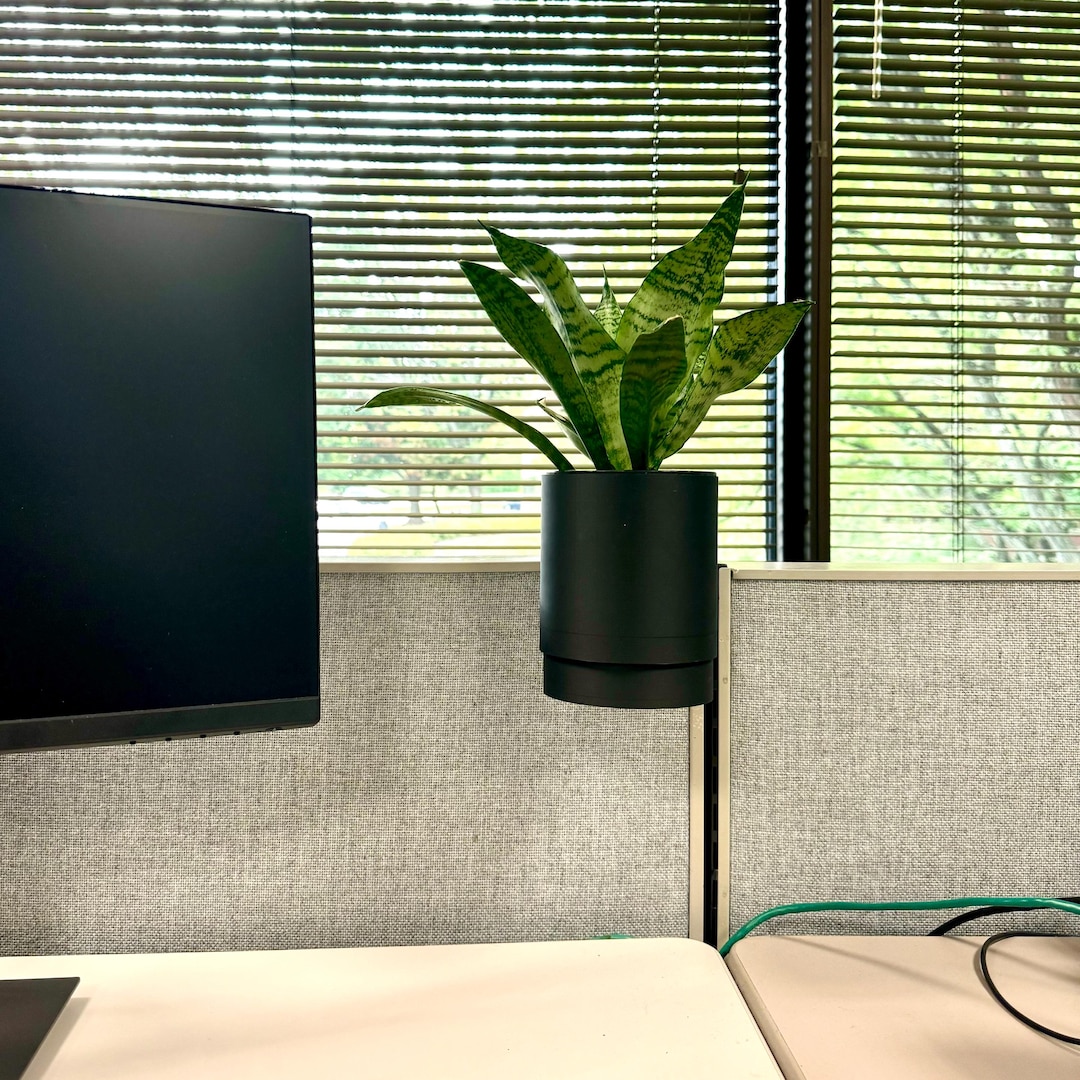 Desk Planter, Clamps to Cubical Wall, Drip Tray, No Tools, Hanging ...