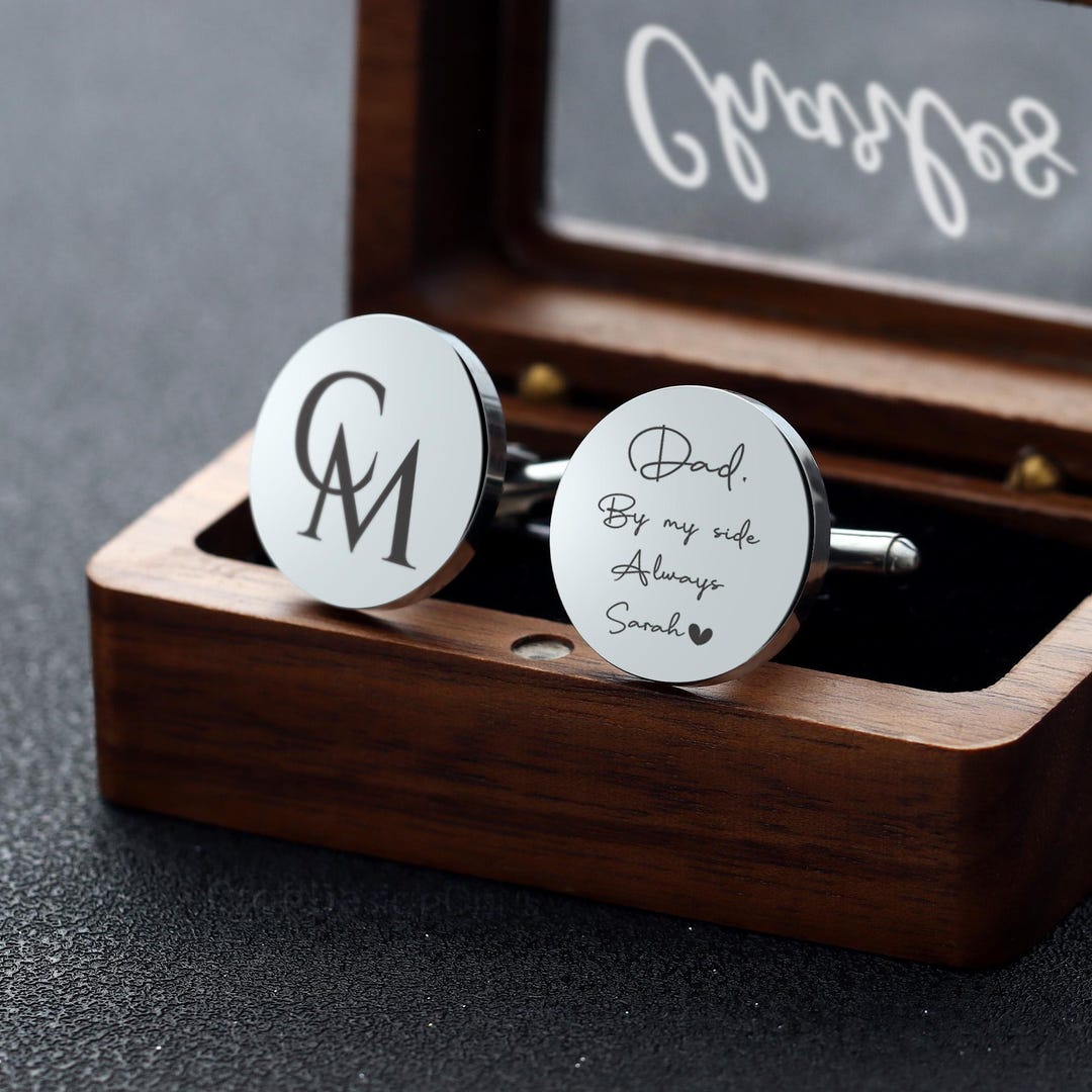 Custom Cufflinks for Groom – Custom Cuff Links, Engraved Box, Wedding ...
