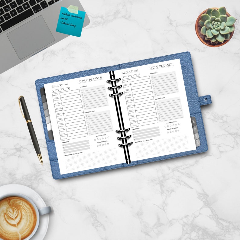 A5 Planner Inserts | 12 MONTHS Planner | Digital Download | Hourly ...