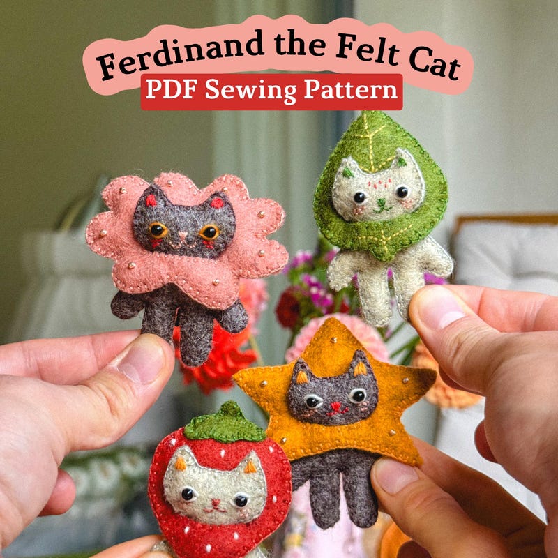 Felt Ornament Kits Cat - Etsy