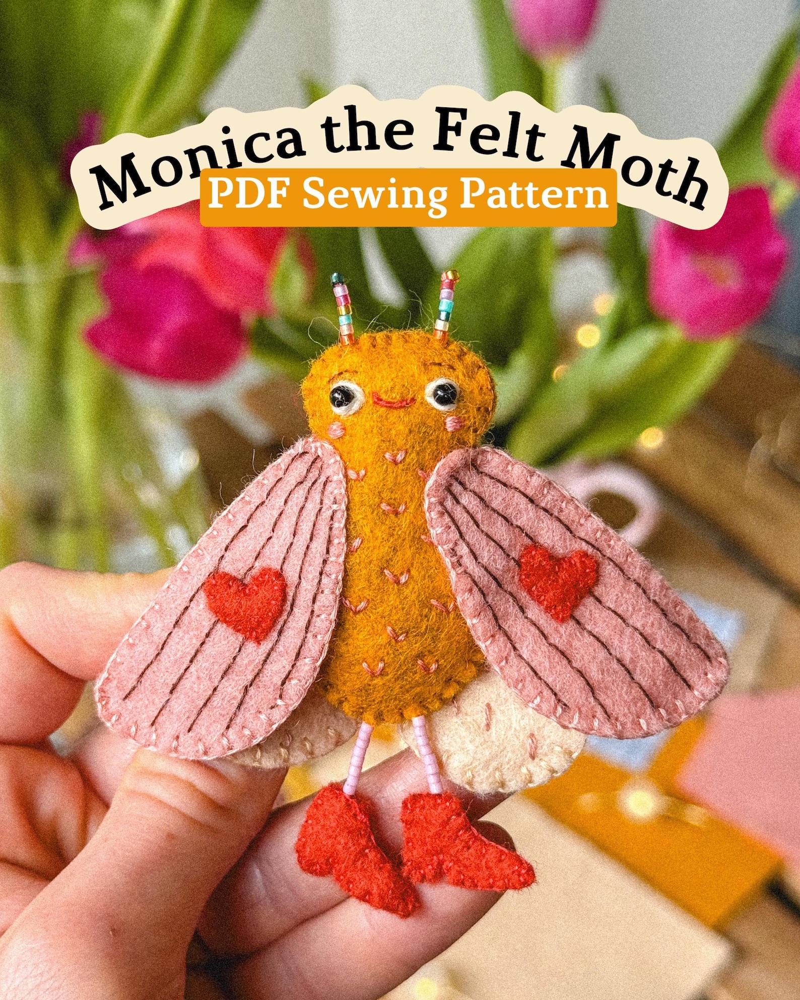 Monica the Felt Moth Sewing Pattern | Hand-sewn Plush Toy (PDF Download ...