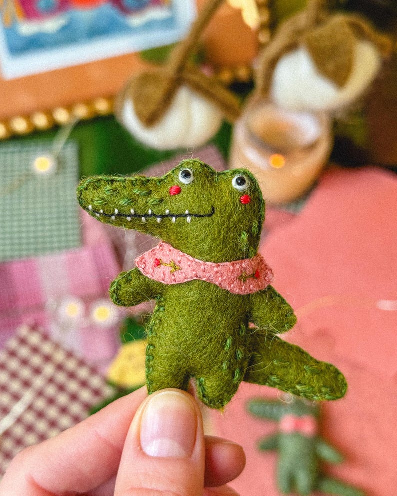 Alba Felt Alligator Sewing Pattern | Tiny Plush Ornament PDF (beginner ...