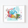 Illustrated Map of Canada Pink Canada Map Art Canada Map Gift Canada ...