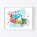 Illustrated Map of Canada Pink Canada Map Art Canada Map Gift Canada ...