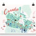 Illustrated Map of Canada Poster - Etsy Canada