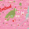 Illustrated Map of Canada Pink Canada Map Art Canada Map Gift Canada ...
