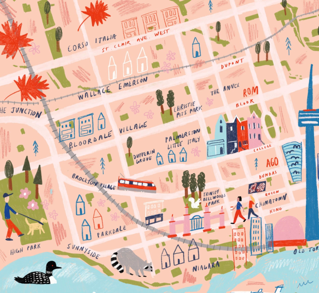 Toronto Map Art | Illustrated City Map | Toronto Poster | Moving Gift ...