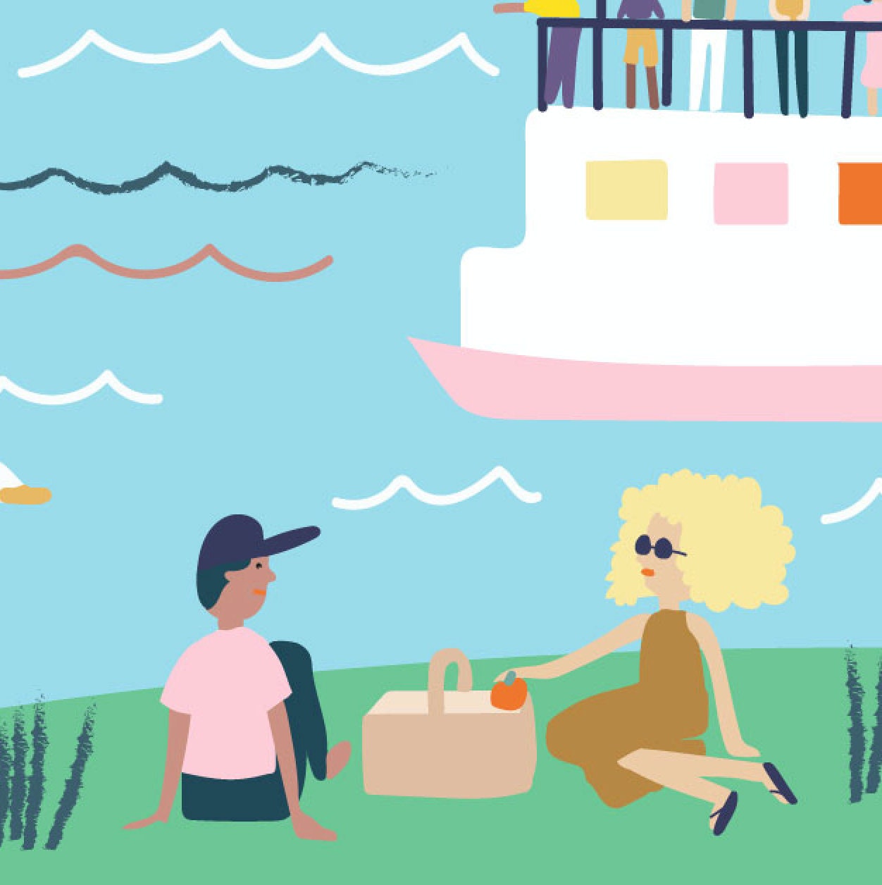 Toronto Island Ferry - CN Tower - Illustration Print - Etsy UK