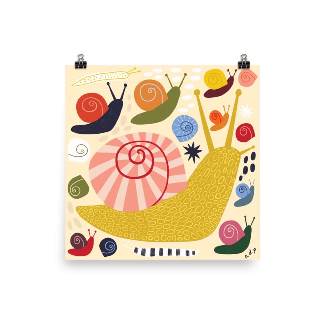 Snail Illustration Art Print Poster - Etsy