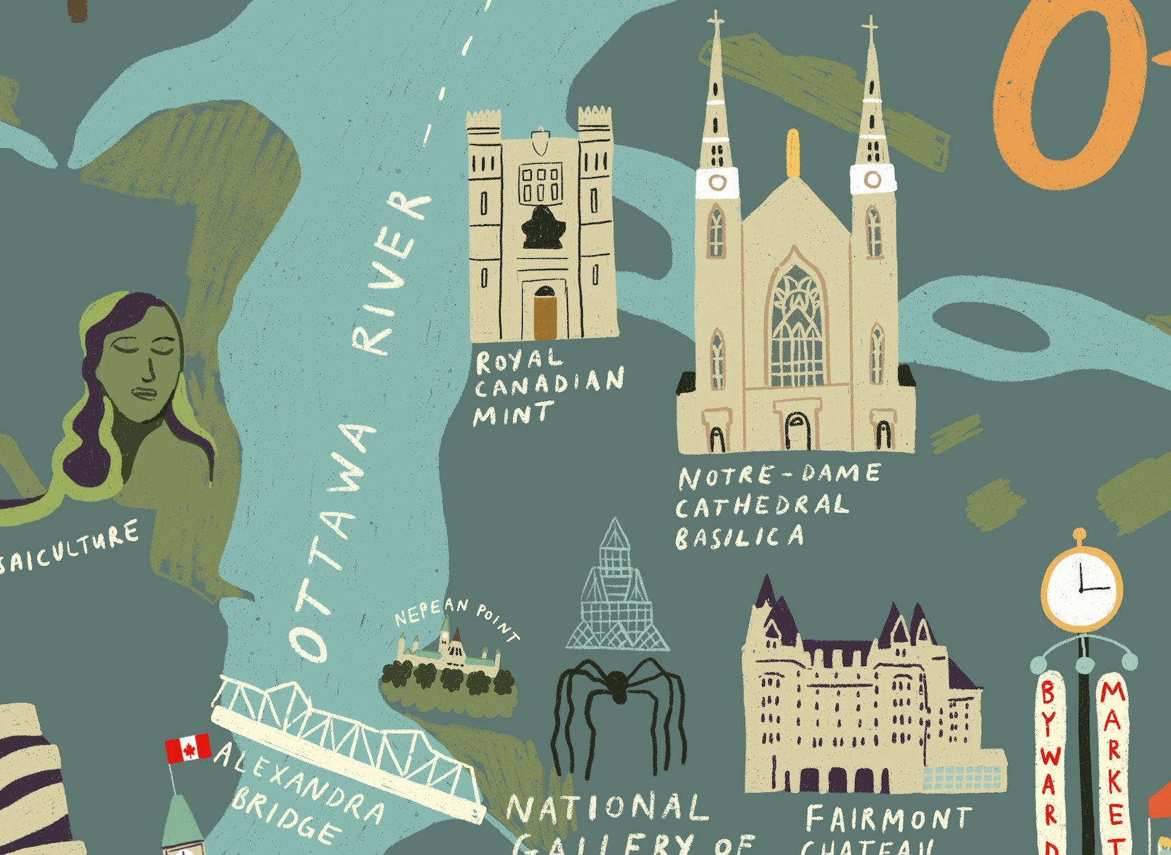 Ottawa Illustrated Map - Ottawa Wall Art - Etsy Canada