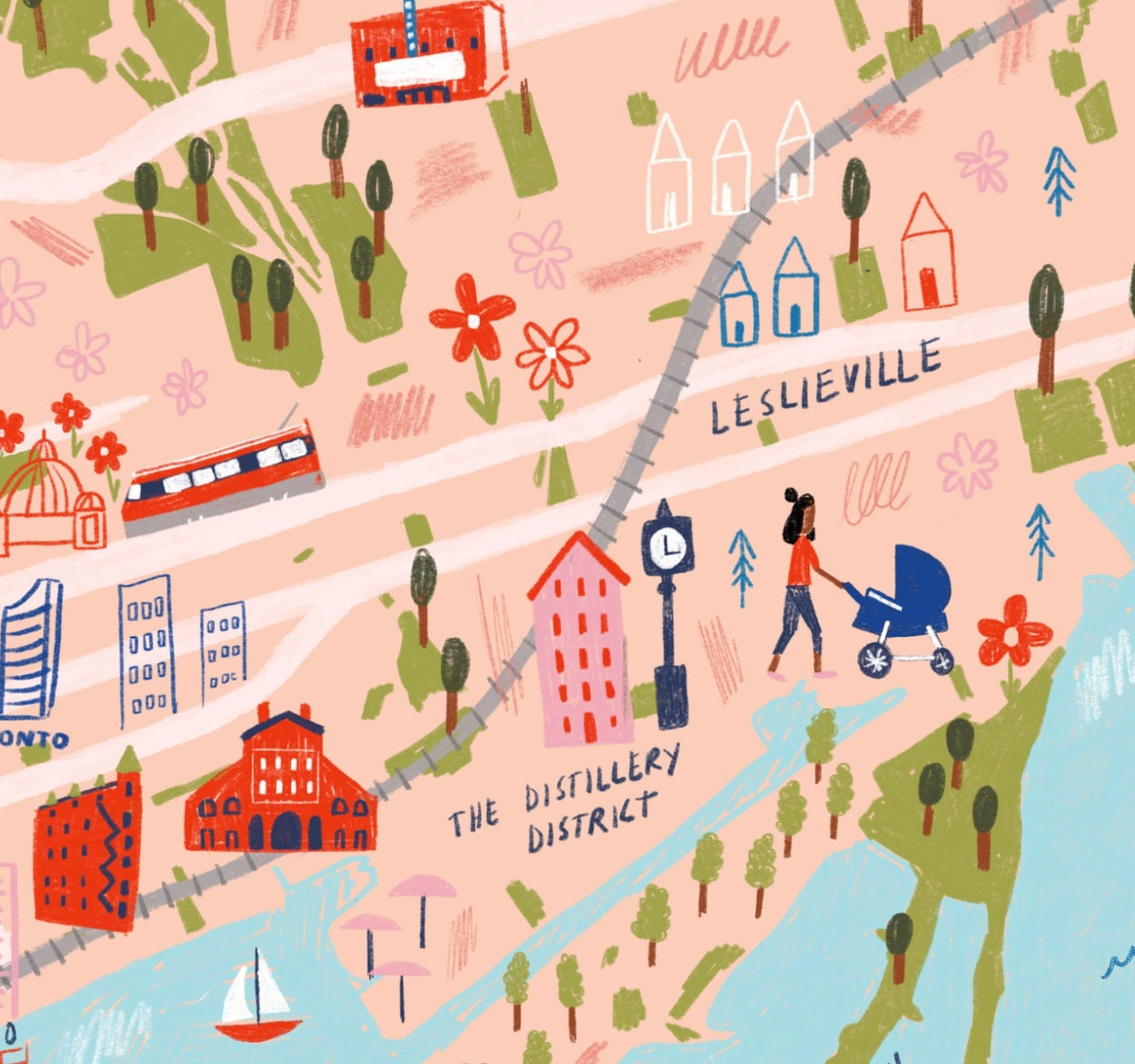 Toronto Map Art Illustrated City Map Toronto Poster Moving Gift Toronto ...