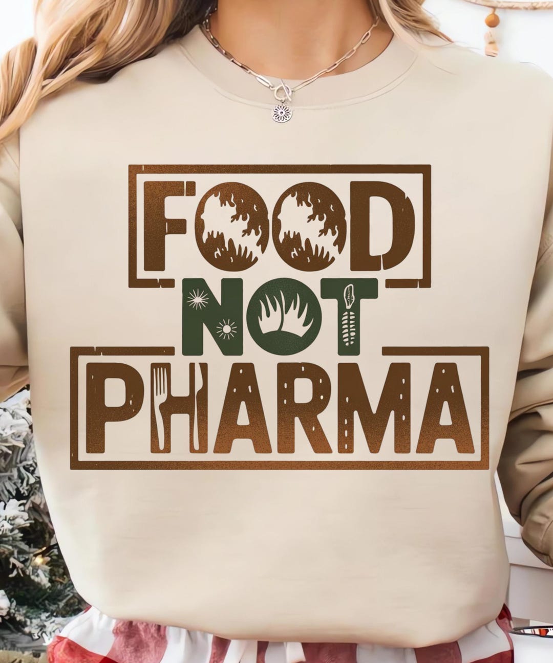 2 Food Not Pharma Png ,natural Organic png, Trendy Shirt , Food Not ...