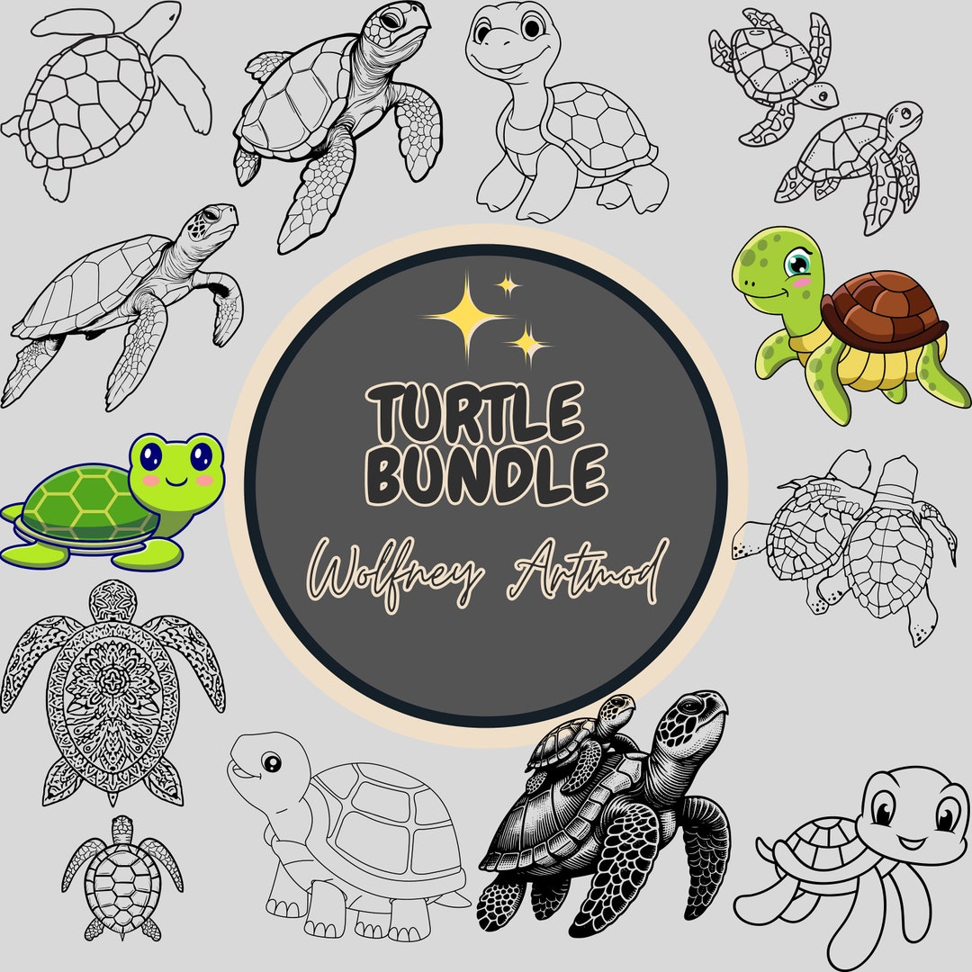 Turtle Png Bundle, Turtle Png, Cute Turtle , Turtle Face Png, Black ...