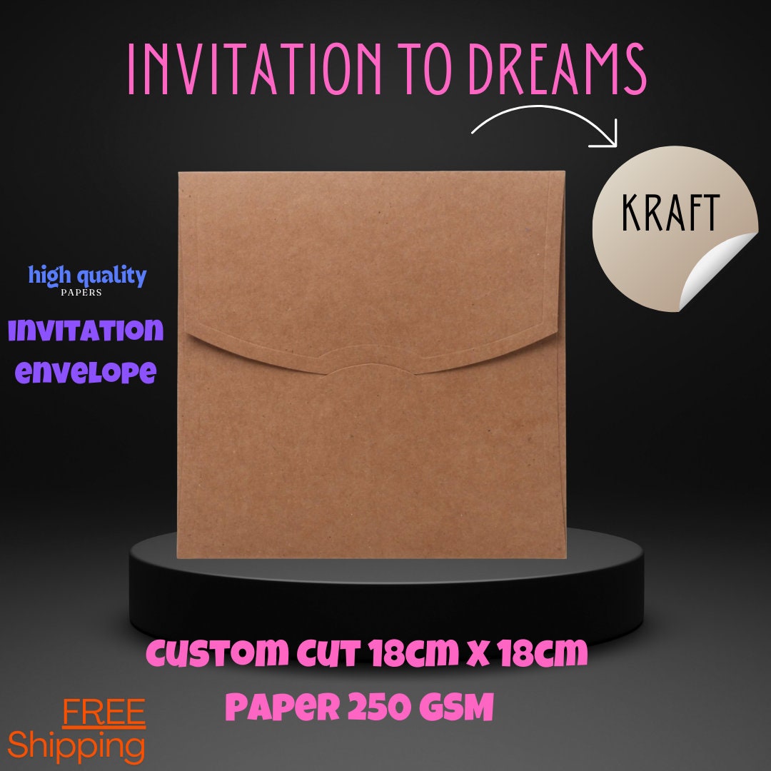 Kraft Wedding Invitation Envelope Premium Custom Printable, Invitation ...
