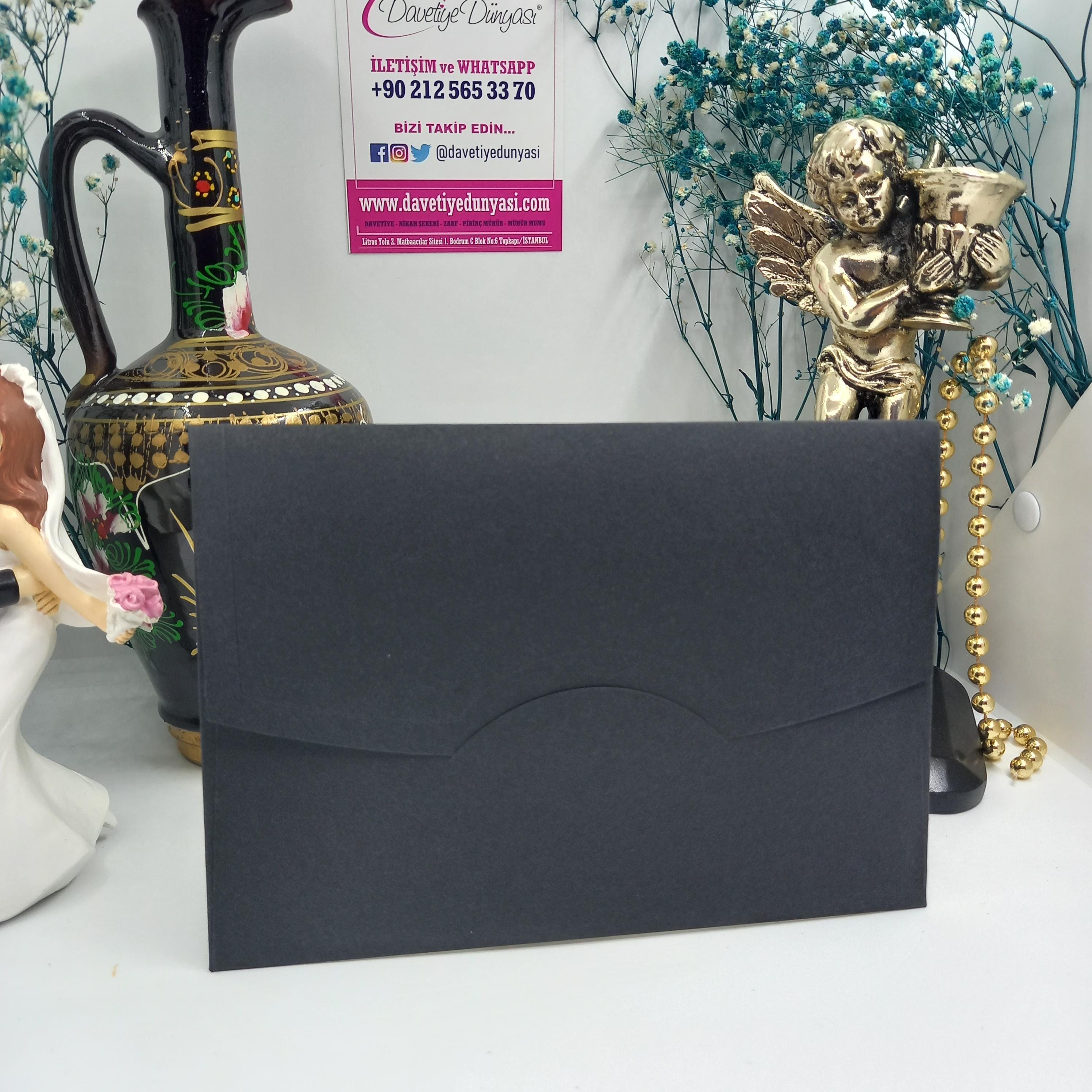 Black Wedding Invitation Envelope, Wedding Invitations, Invitation ...