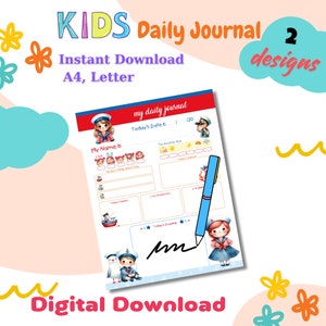Kids Daily Journal Printable Journal for Kids Diary for Children Kids ...