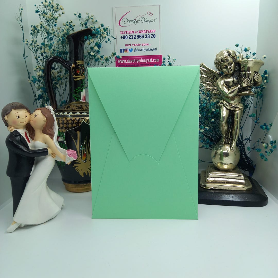Light Green Wedding Invitation Envelope, Invitation Envelope, Custom ...