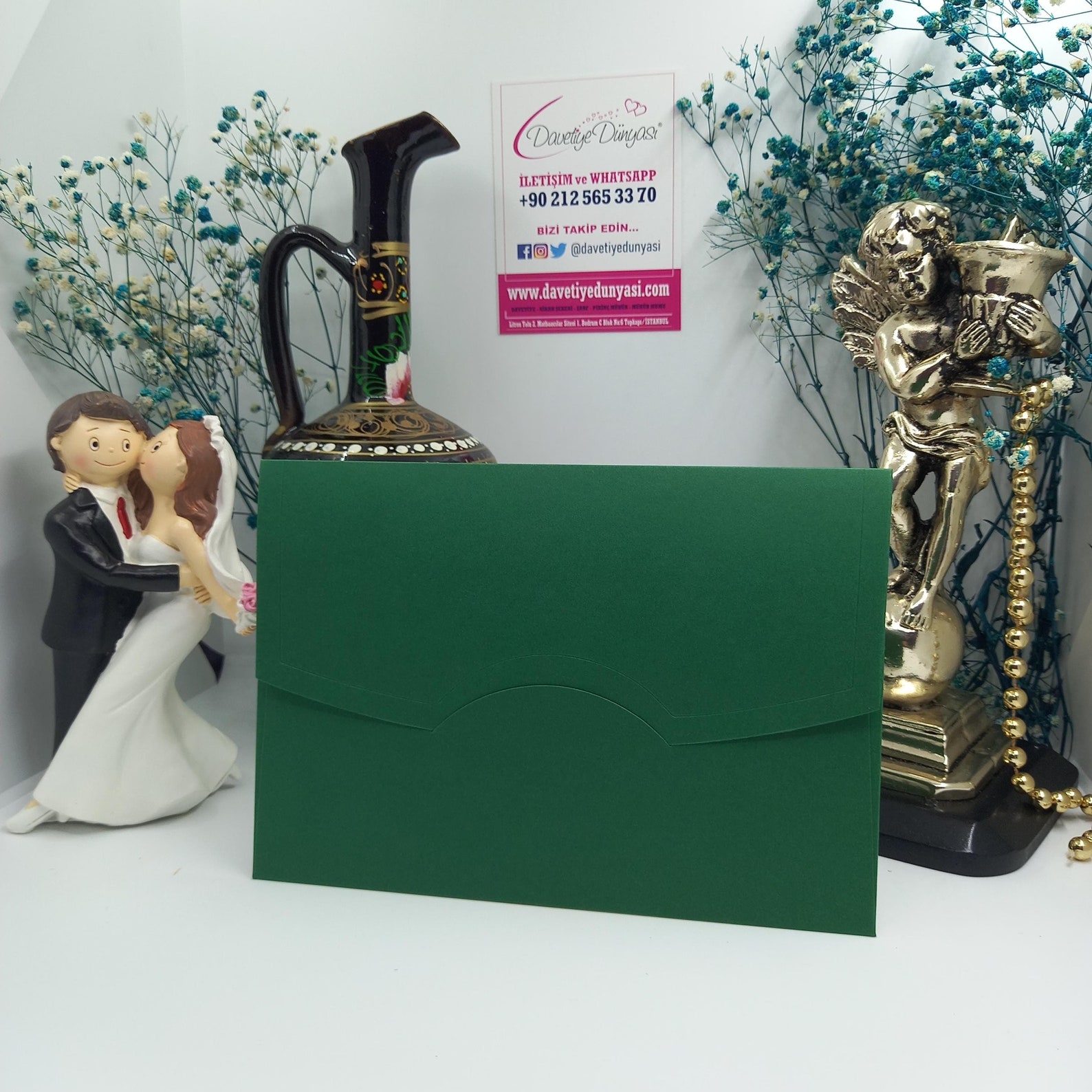 Antique Green Wedding Invitation Envelope, Rustic Wedding,vintage ...