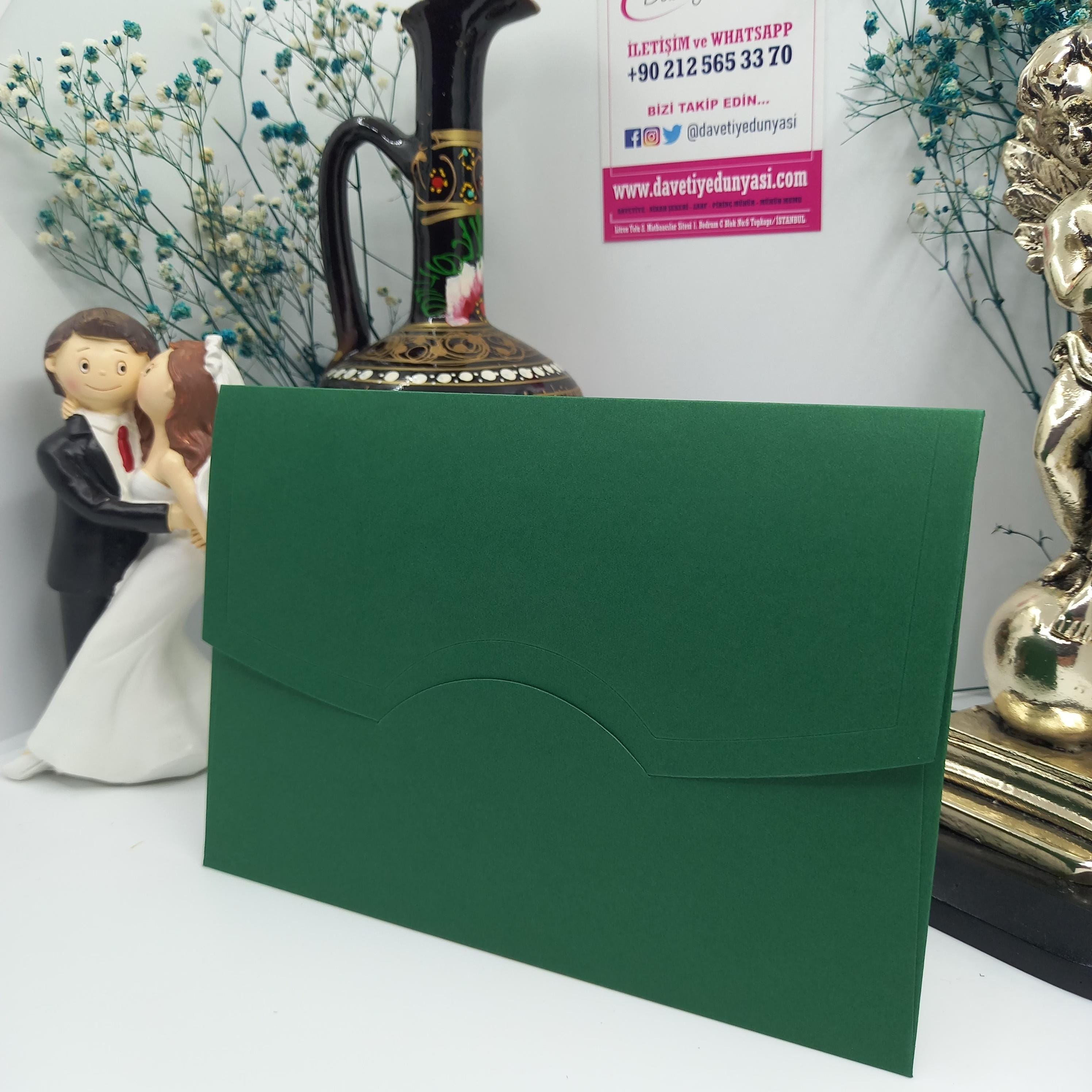 Antique Green Wedding Invitation Envelope, Rustic Wedding,vintage ...